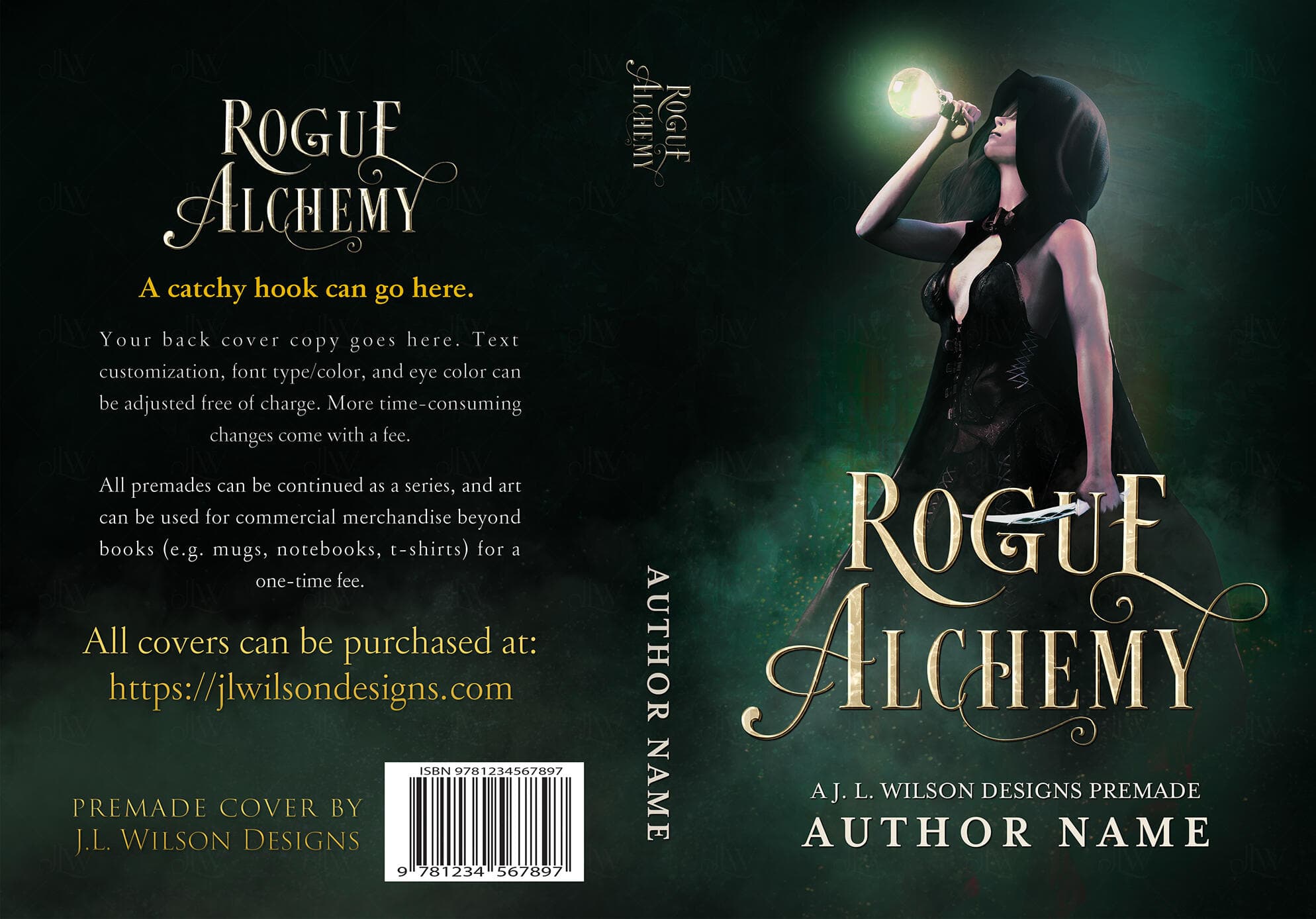 Dark Fantasy Book Cover: Rogue Alchemy - J. L. Wilson Designs