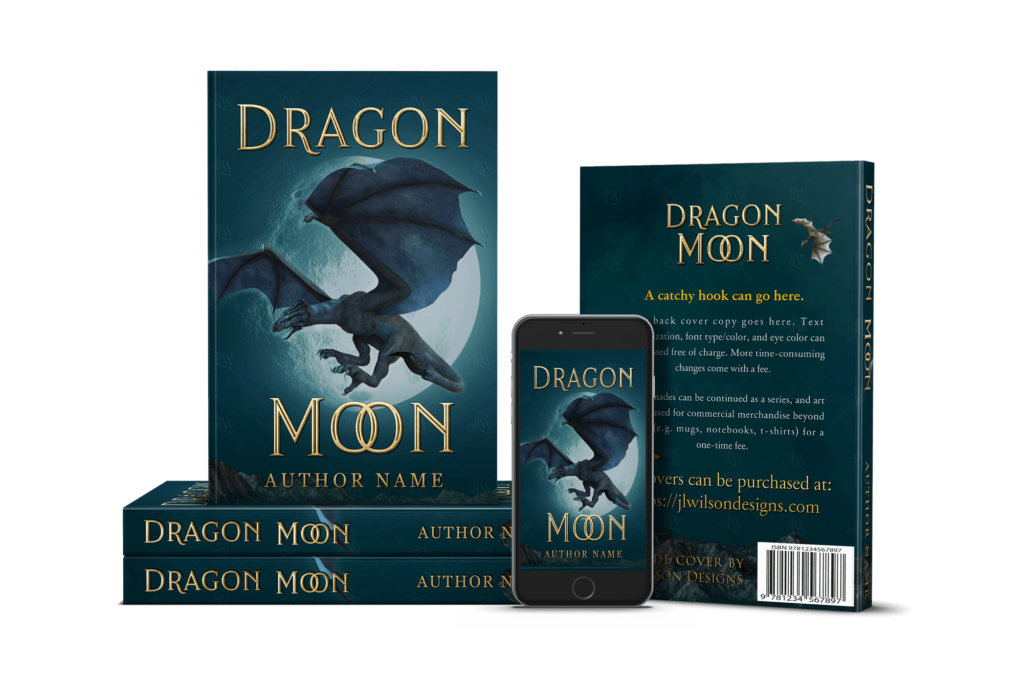 Dragon Book Cover: Dragon Moon - J. L. Wilson Designs